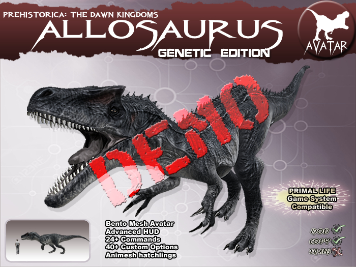 Second Life Marketplace - {DEMO} "ALLO" ALLOSAURUS [GENETIC EDITION ...